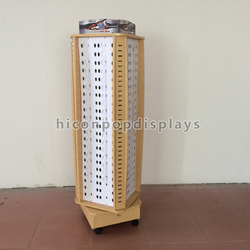 Flooring Sunglasses Display Case Store Wood Rotating Sunglasses Display ...