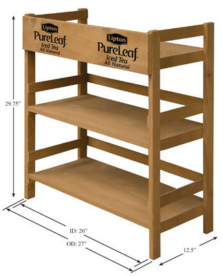 3 Layer Solid Wood Display Racks Free Standing , Custom Grocery Store ...