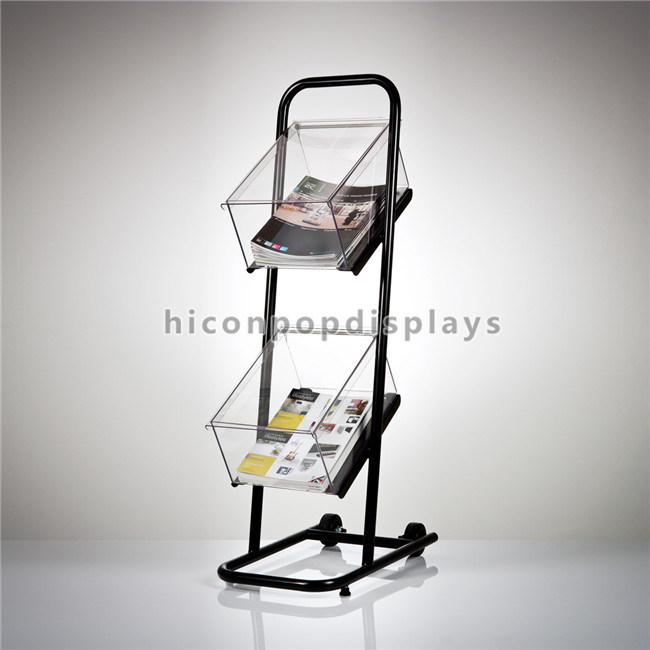 2 - Wheel Floor Commercial Retail Store Fixtures Acrylic Box Metal Book ...