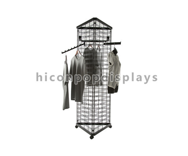 3 Way Retail Store Fixtures Movable Gridwall Display Stand Freestanding ...