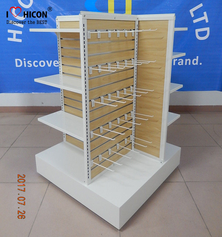 Wooden Clothing Store Fixtures Metal 4-Way Garment Shop Display Racks ...