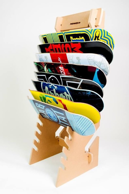 Custom Logo Wooden Display Racks Floor Skateboard Rack Display For ...