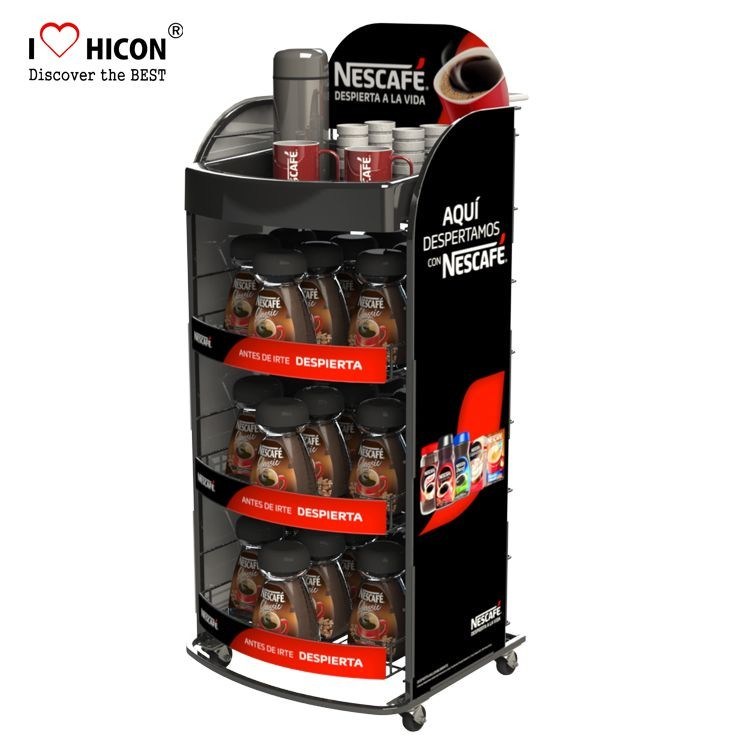Coffee Shop Display Furniture POP Coffee Bag or Mug Display Rack
