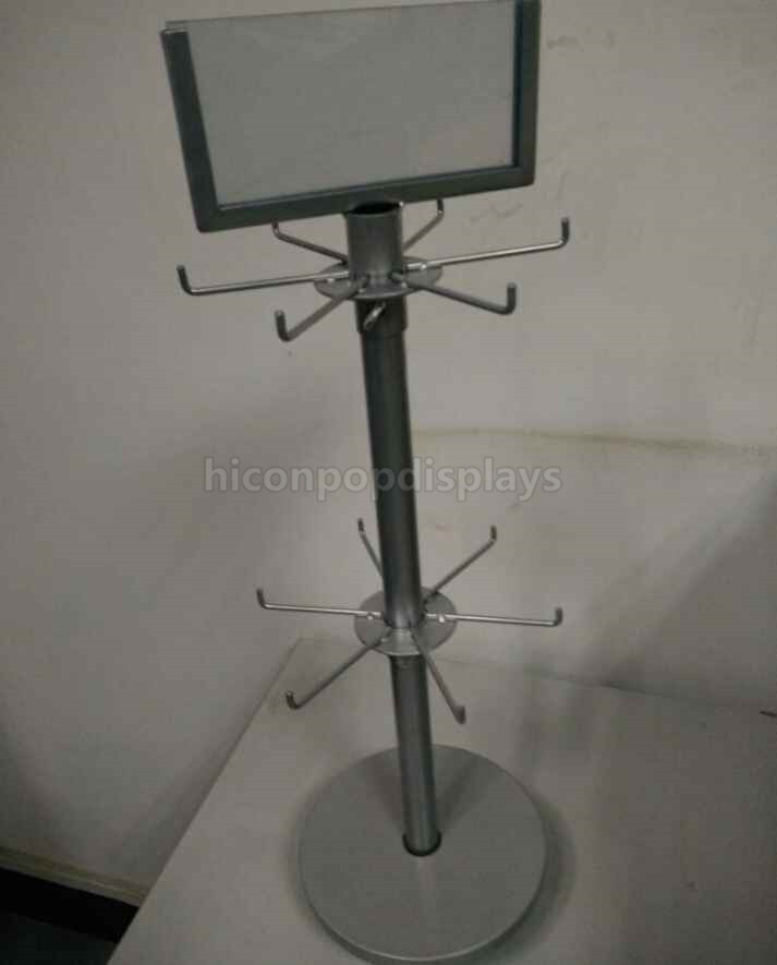 Jewelry Countertop Spinner Display Racks Rotating With Hooks