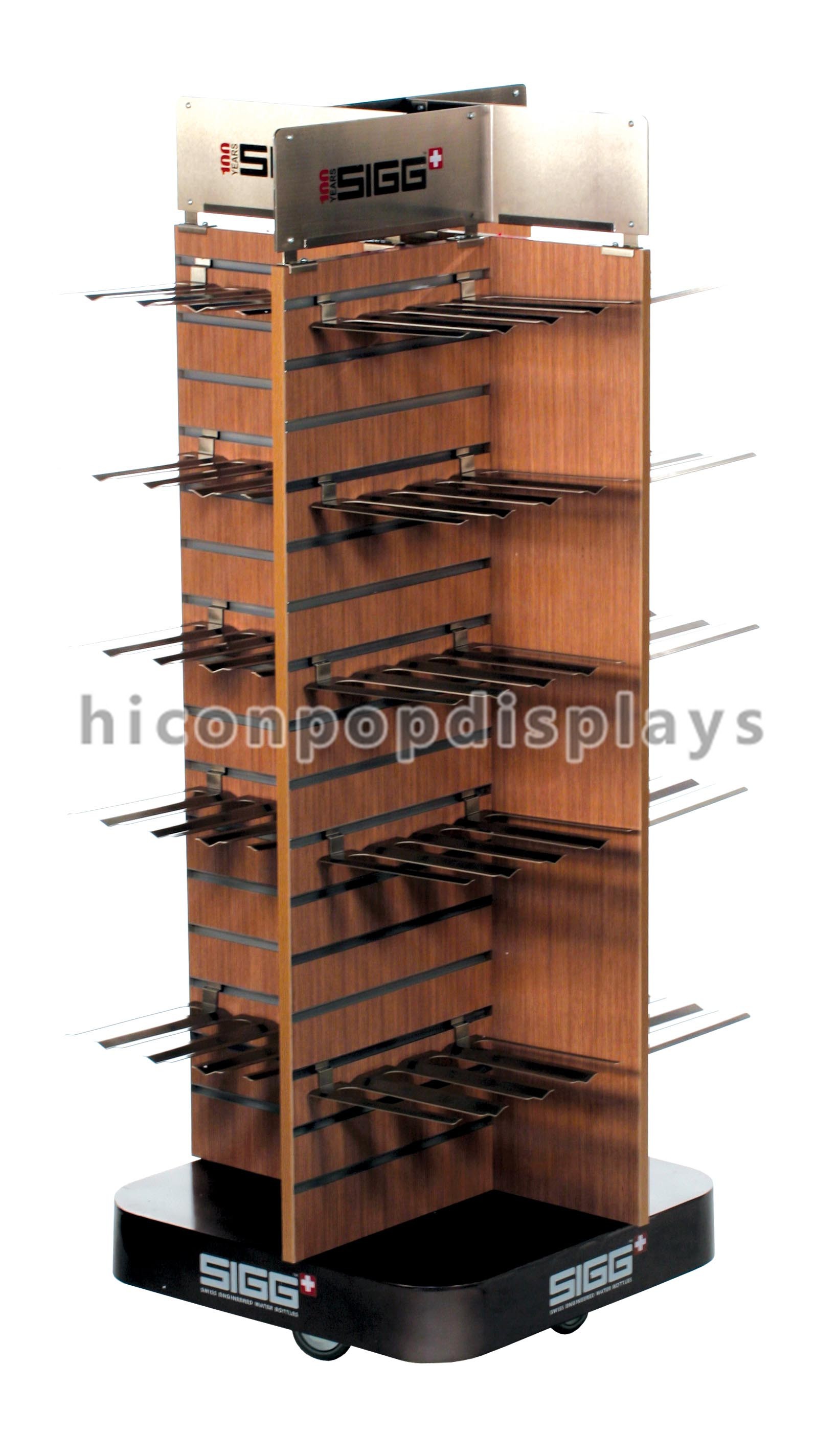 Store Slatwall Display Fixtures , Slatwall Tower Display Flooring