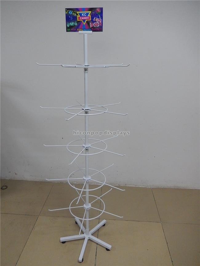 White Candy Retail Store Fixtures, Free standing Metal Display Fixture