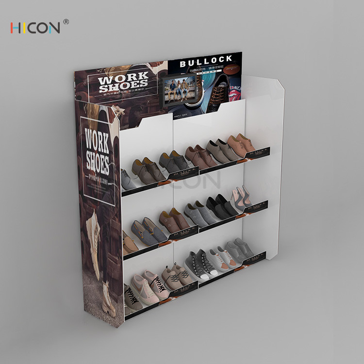 Custom Acrylic Shoe Storage 3-Tier Display Rack with LCD Screen