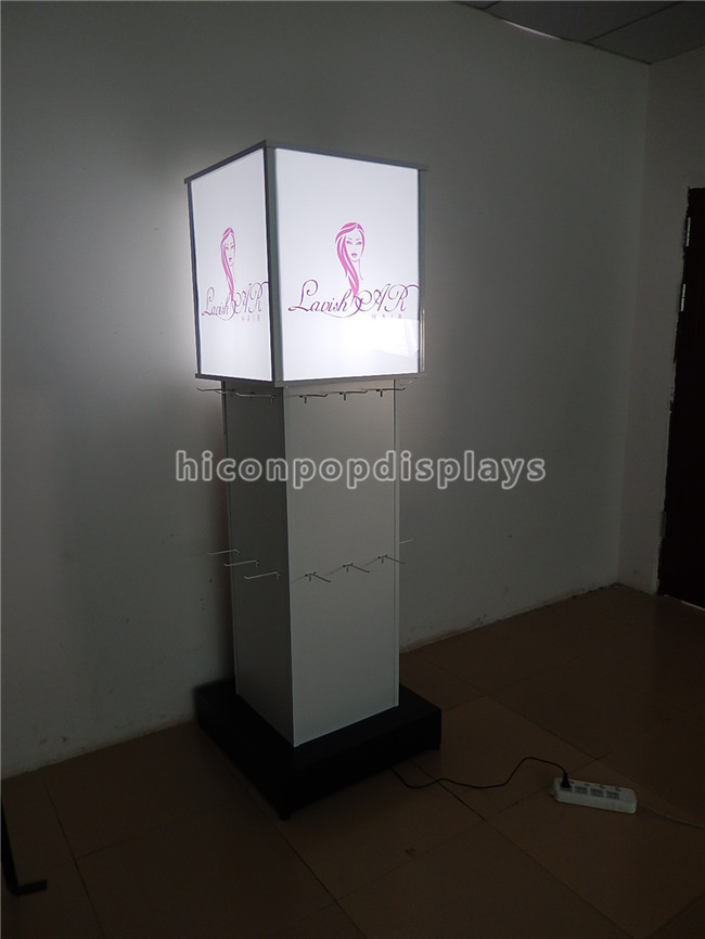 4 - Way Retail Accessories Display Lighting Hair Extension Display ...