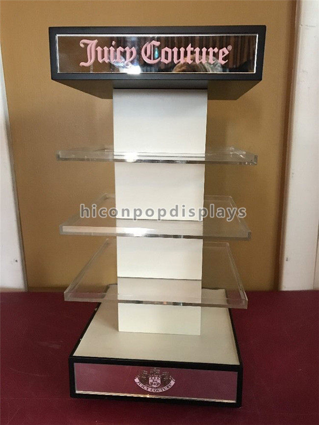 Acrylic Cosmetic Display Stand Visual Merchandising 4 - Way Spinning ...