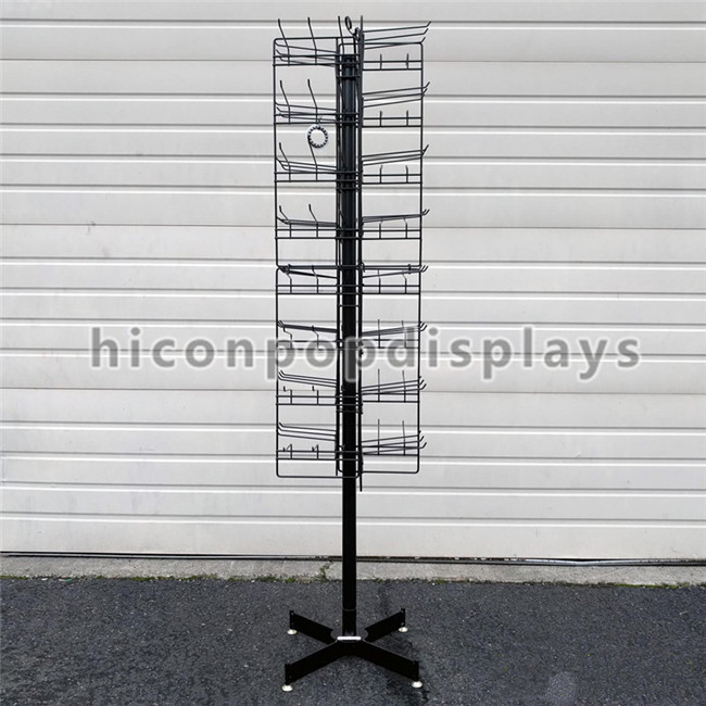 8 Tiered 96 Prongs 65 Long Rotating Display Rack Black Color With ...