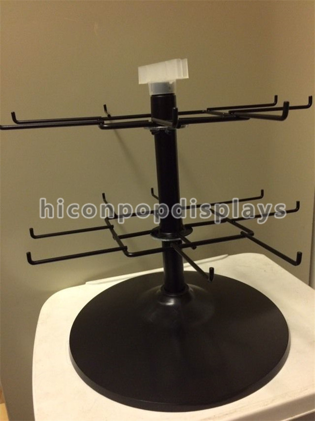 Black 2 - Tier Spinner Rack Display Stand 16 Hooks Swivel Display Rack ...