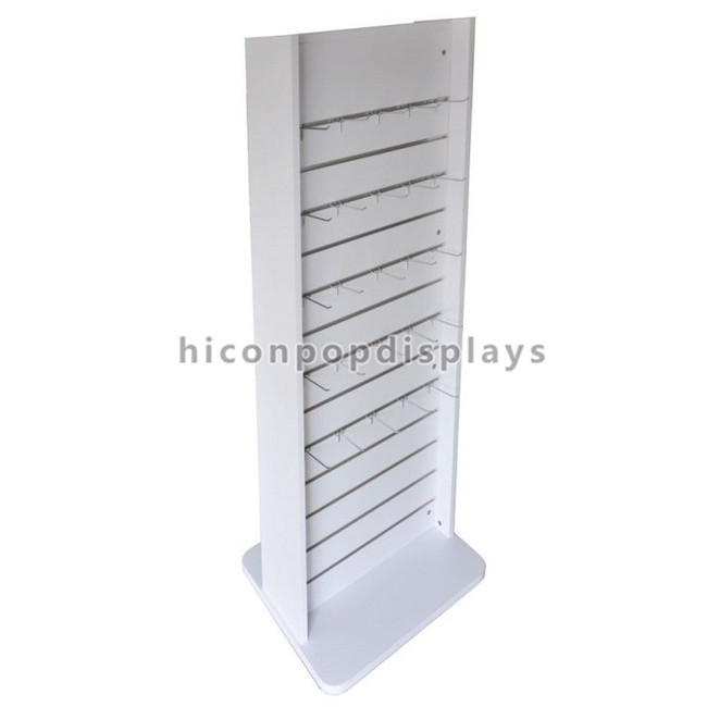 White 2 Way Slatwall Display Stands Retail Store Movable Wood Gondola ...