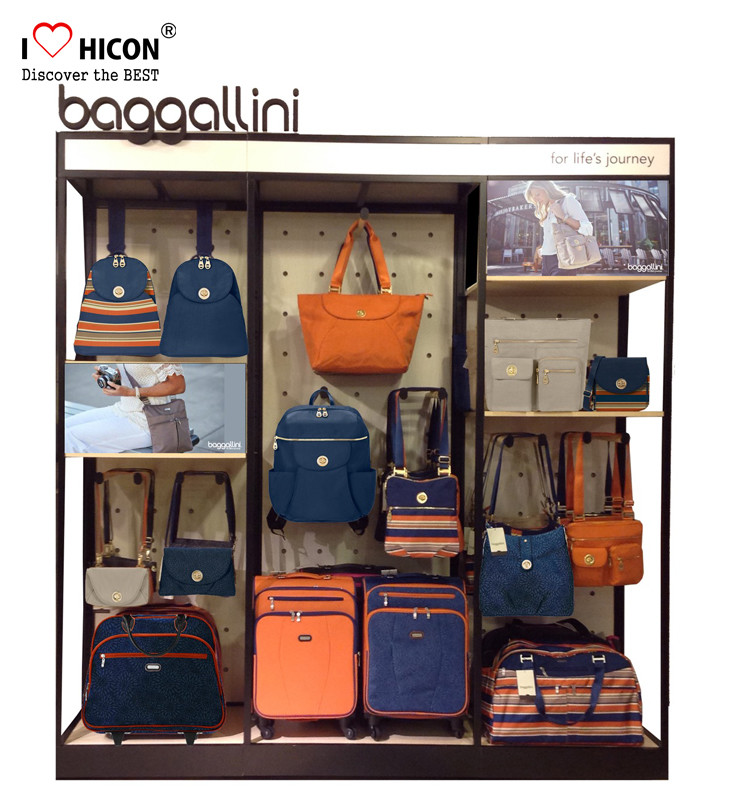 Capture Consumers Clothing Store Fixtures Handbag Display Shelf Design ...