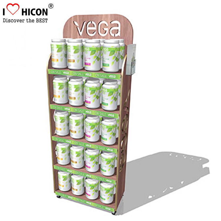 Point of Purchase Wooden Display Racks Free Standing For Nutritional ...