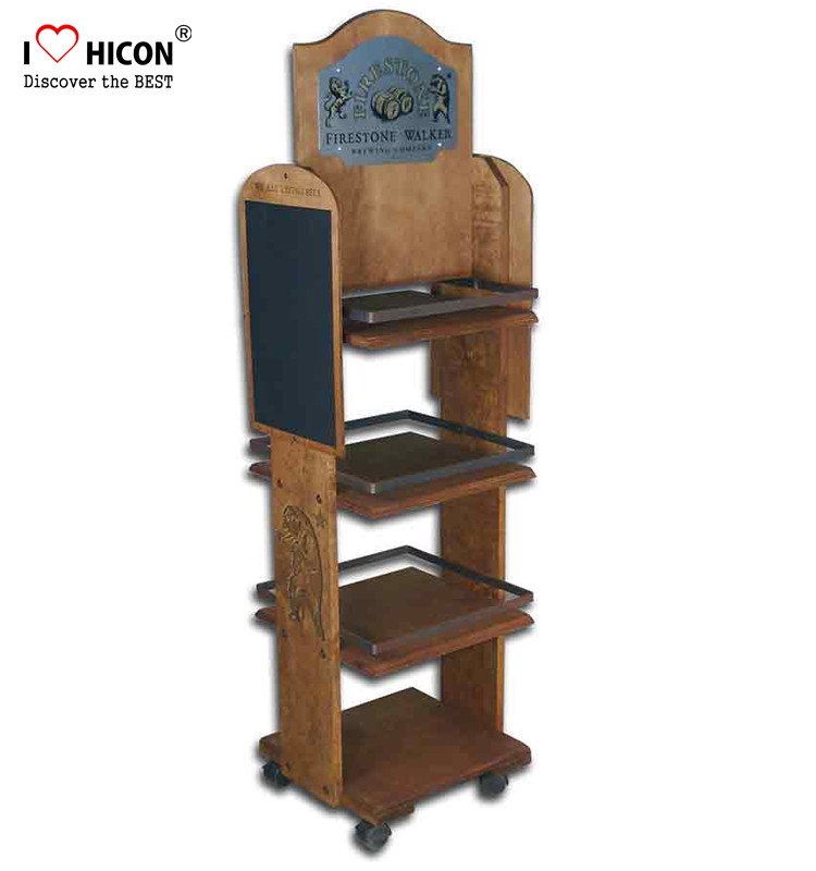 Wood POP Merchandise Displays In Store Gondola Movable Floor Displays